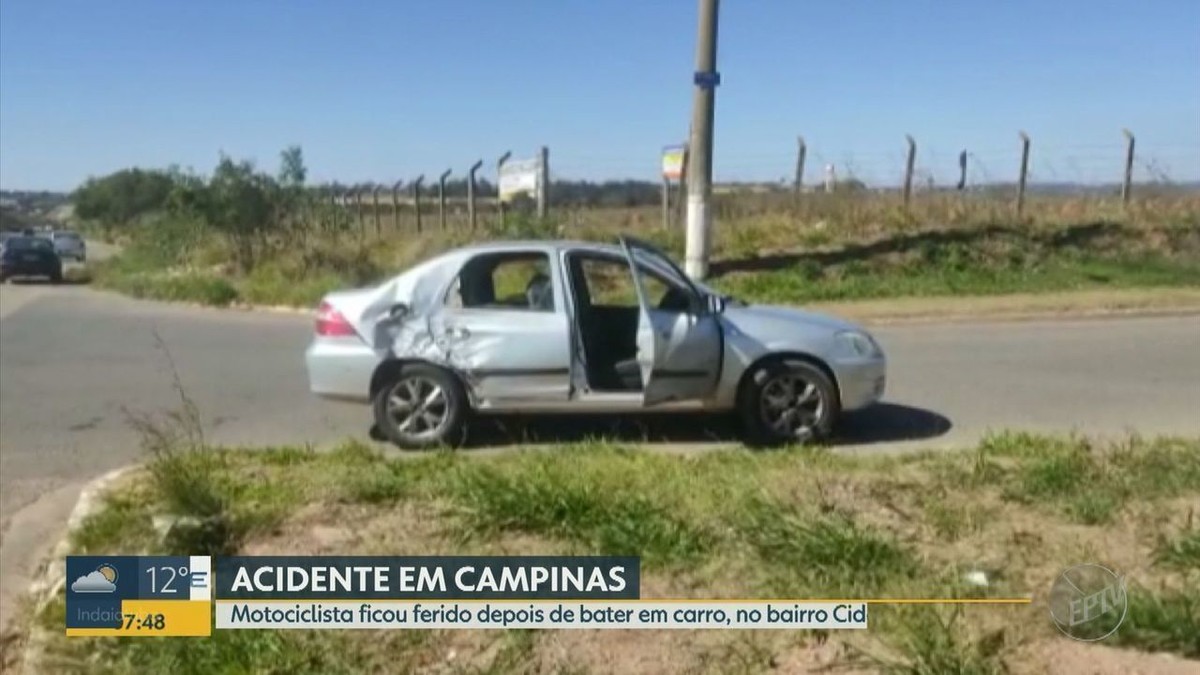 Acidente entre moto e carro deixa dois feridos em Campinas Campinas e Região G