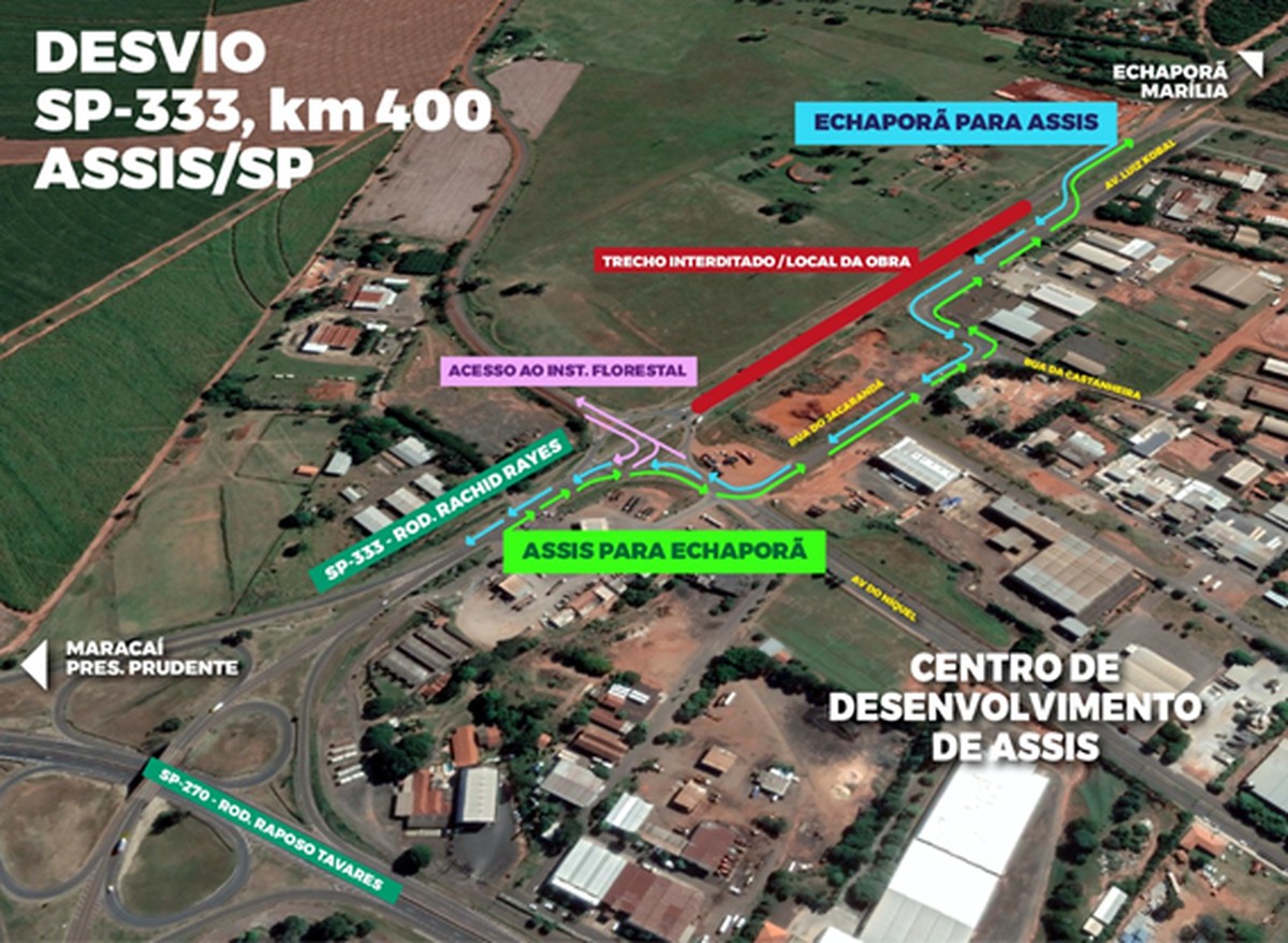 Concessionária implanta desvios no km da Rachid Rayes para obras de duplicação na região de