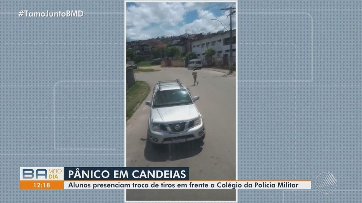 VÍDEO tiroteio em frente ao Colégio da Polícia Militar na Bahia