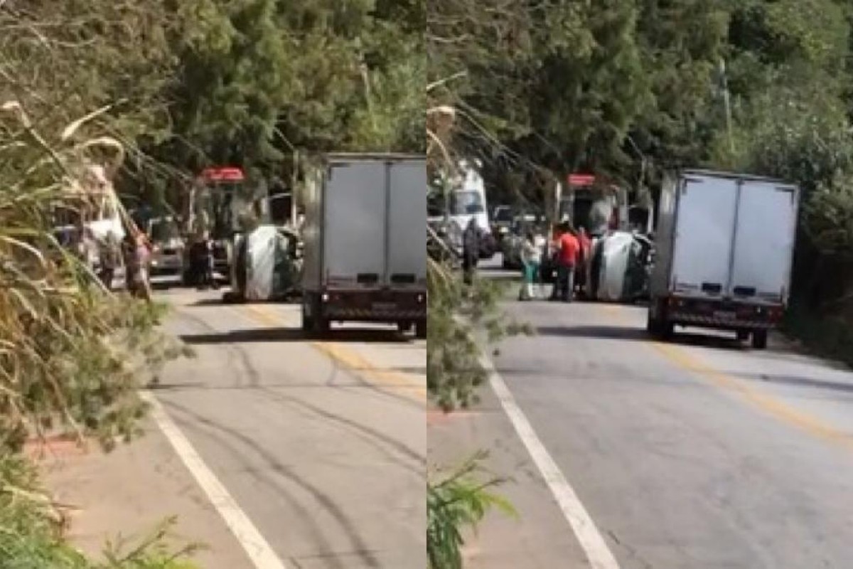 Carro capota e deixa feridos em estrada de Sorocaba Sorocaba e Jundiaí G