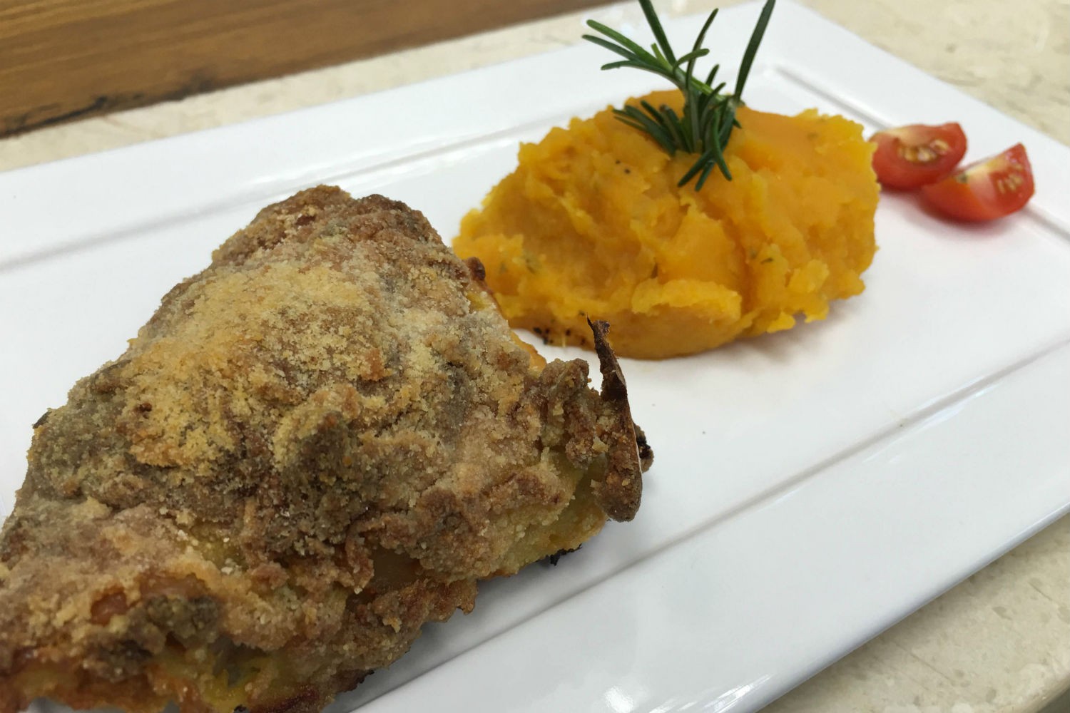 Frango Crocante Com Purê De Abóbora Acompanhamentos Receitas De