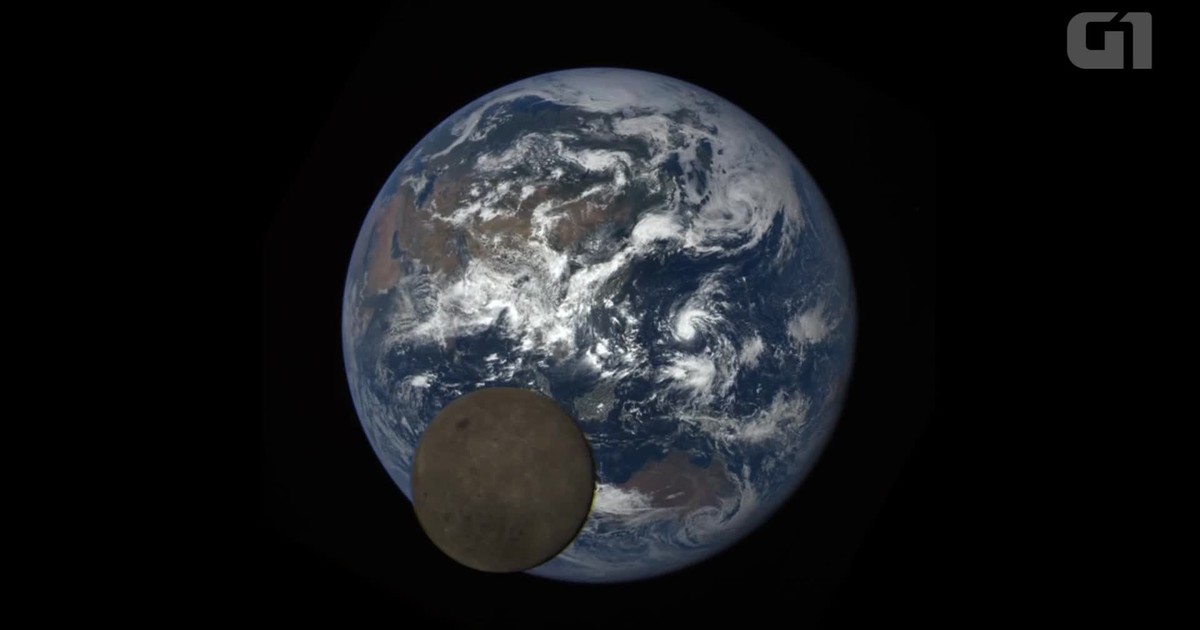 G1 Câmera Da Nasa Flagra Lua Cruzando Lado Iluminado Da Terra Veja Vídeo Notícias Em
