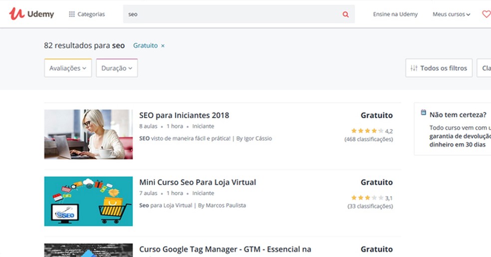 Como encontrar cursos grátis no Udemy Veja dicas para usar a