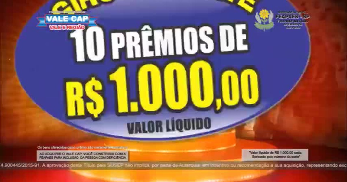 G Vale Cap sorteia prêmios de R mil e Onix notícias em Especial Publicitário Aqui