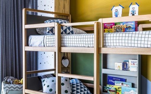 Décor do dia quarto infantil beliche e pintura geométrica Casa