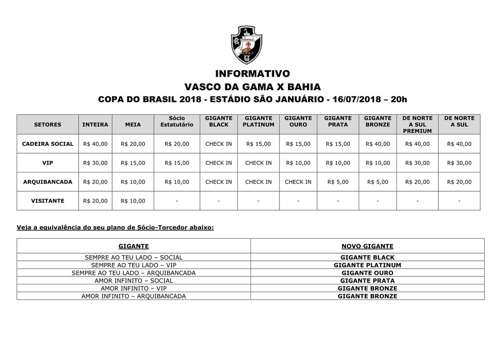 Vasco faz promoção de ingressos a partir de R para o jogo contra o Bahia vasco Globoesporte
