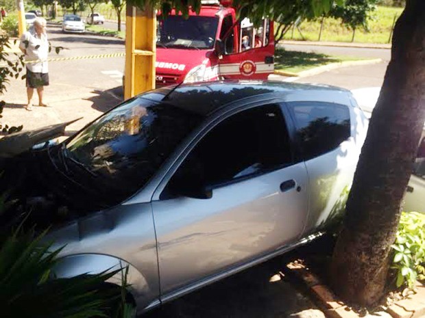G1 - Mulher é levada em estado grave para hospital após bater em poste e muro - notícias em ...