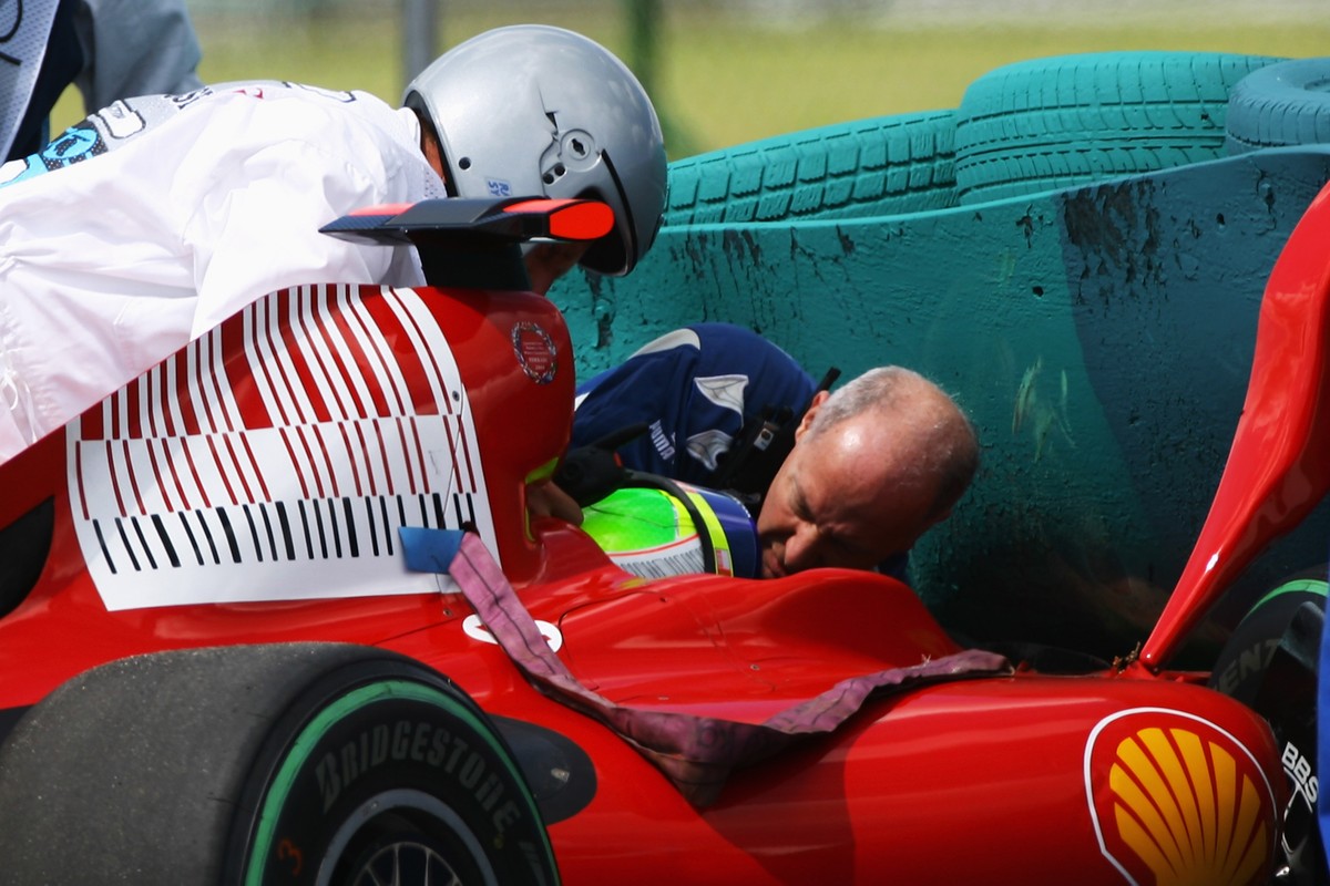 Há dez anos, Felipe Massa sofreu acidente na Hungria após ser atingido ...