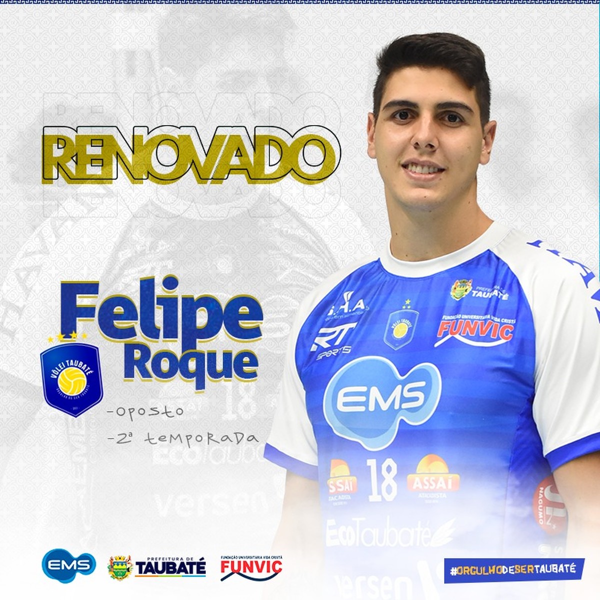 Vôlei Taubaté renova com oposto Felipe Roque para temporada 2021/22 ...