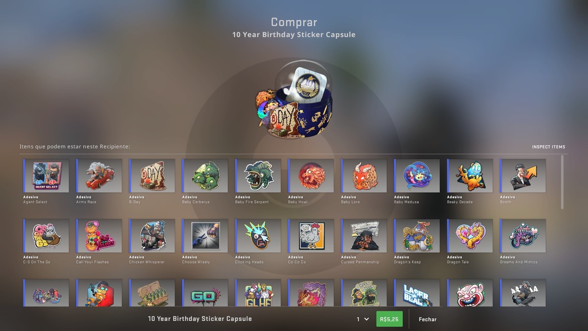 10 anos de CS:GO: todos os adesivos da cápsula de aniversário | cs:go | ge