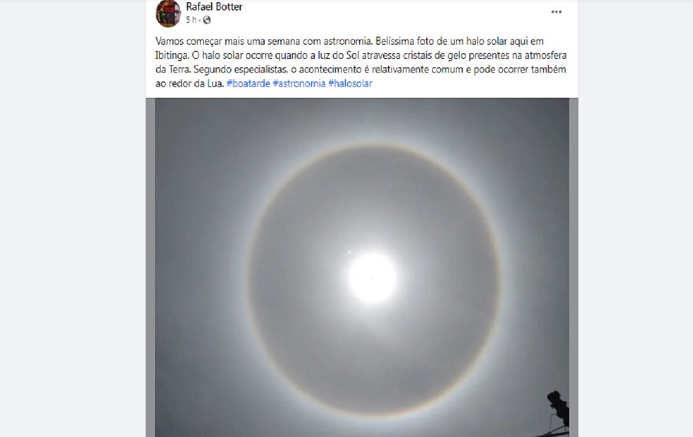 Halo solar: professor explica como se forma o 'arco-íris no sol' visto ...