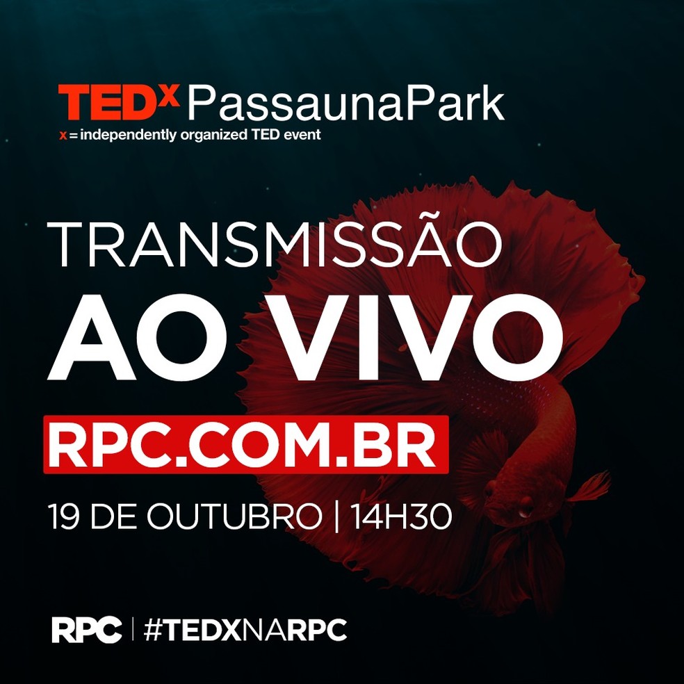 RPC transmite ao vivo o TEDxPassaunaPark neste sábado (19), a partir ...
