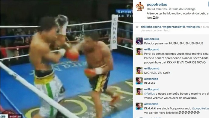 Com vídeo de nocaute, Popó provoca adversário: " Beijou a lona"