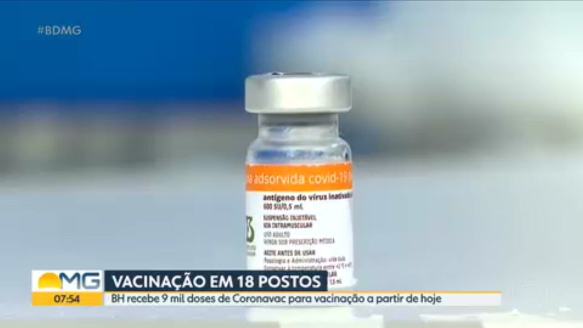 Covid-19: Belo Horizonte recebe 9 mil doses de CoronaVac | Minas Gerais ...