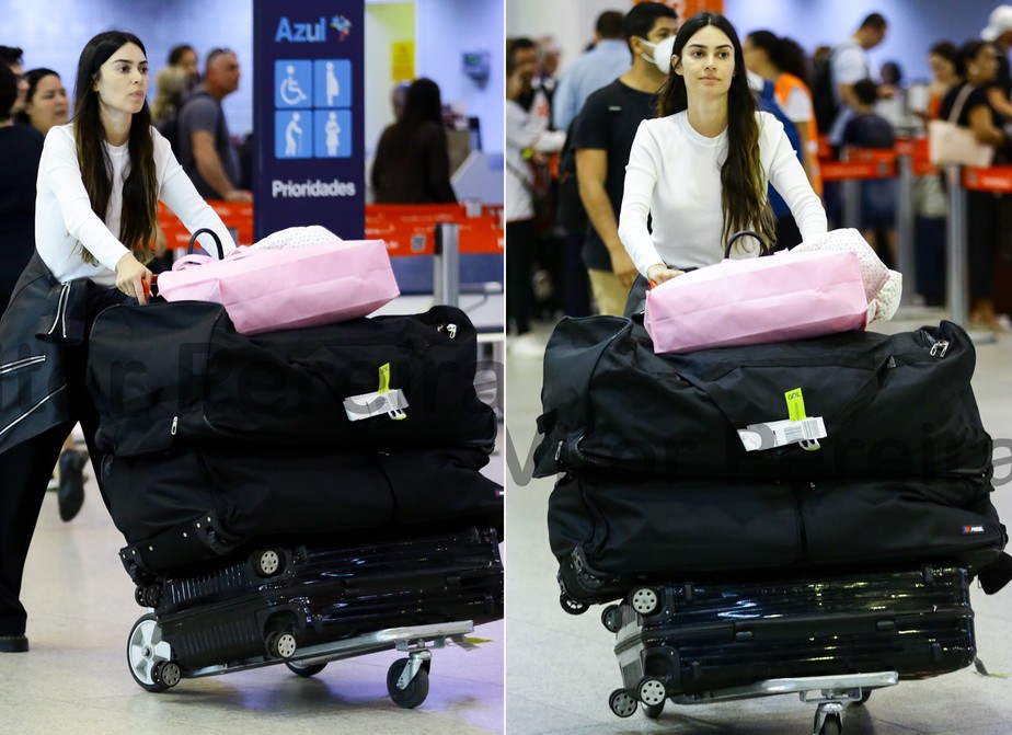 Grávida do segundo filho, Thaila Ayala desembarca no Rio carregada de ...