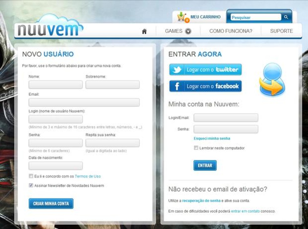 Como criar uma conta na Nuuvem