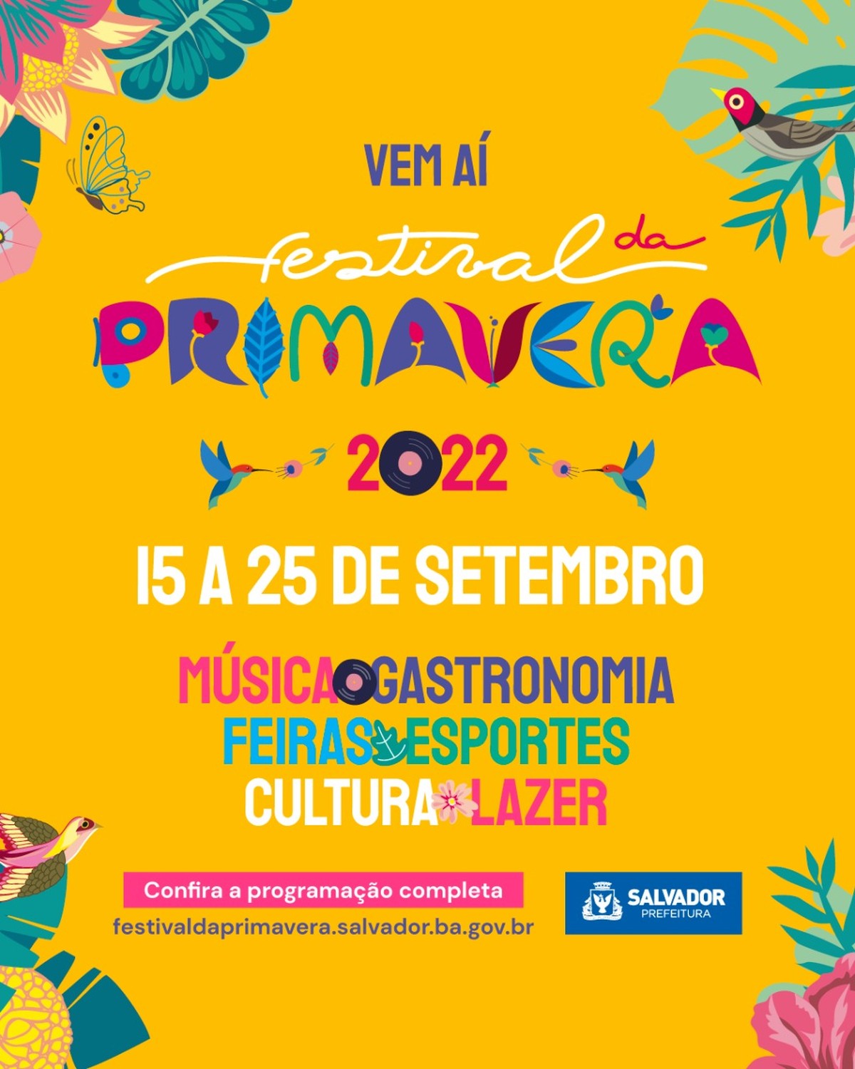 Prefeitura de Salvador lança programação Festival da Primavera que vai ...