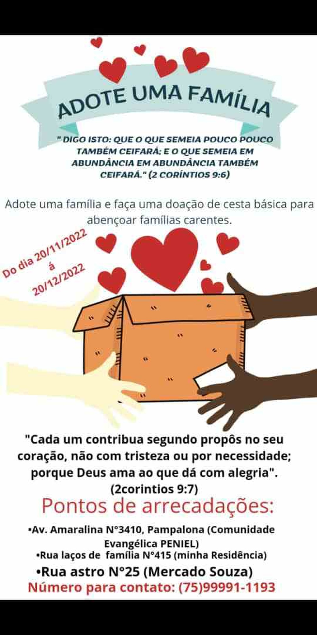 Campanha Adote uma Família está sendo realizado em Feira de Santa entre ...