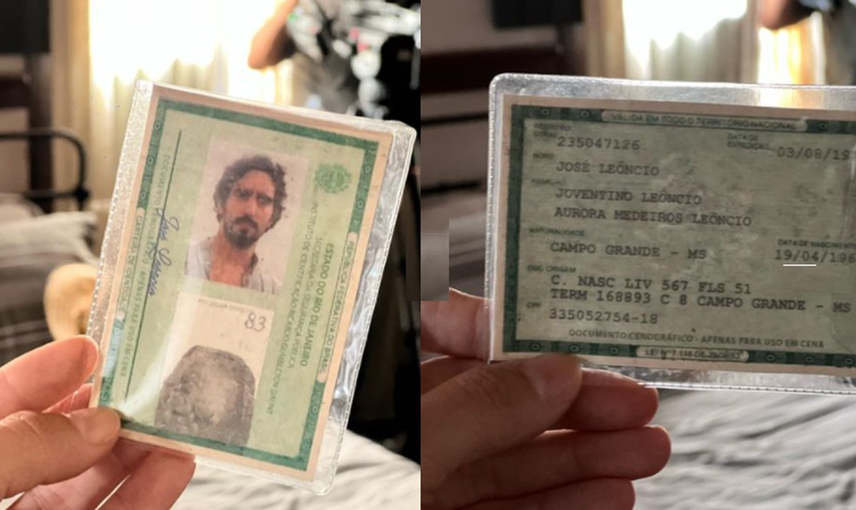 Como é o RG de José Leôncio? Silvero Pereira revela relíquia dos bastidores de Pantanal; veja ...