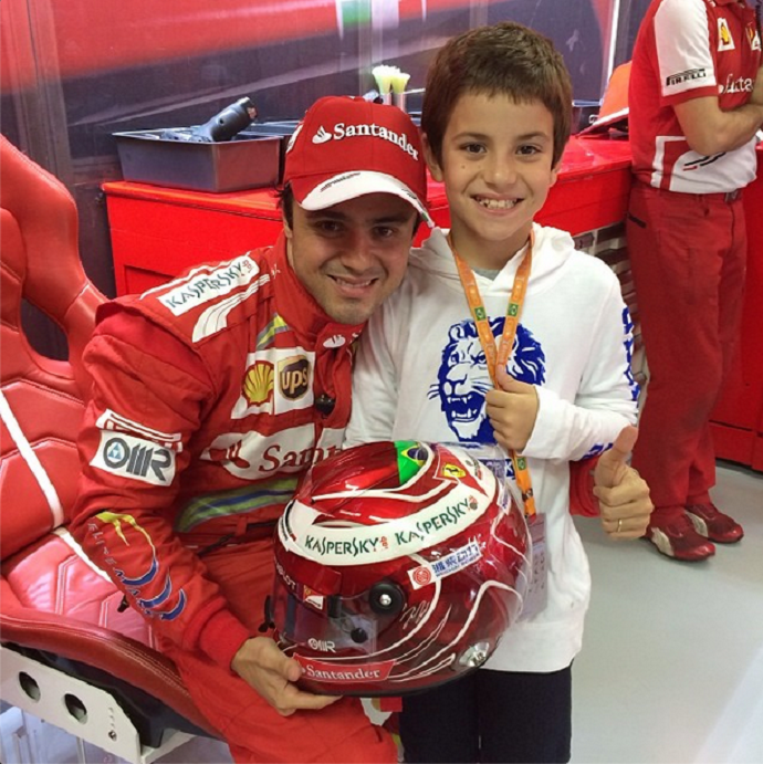 Filho de Rubinho tieta xará Fernando Alonso e 'Tio Massa' no box da ...