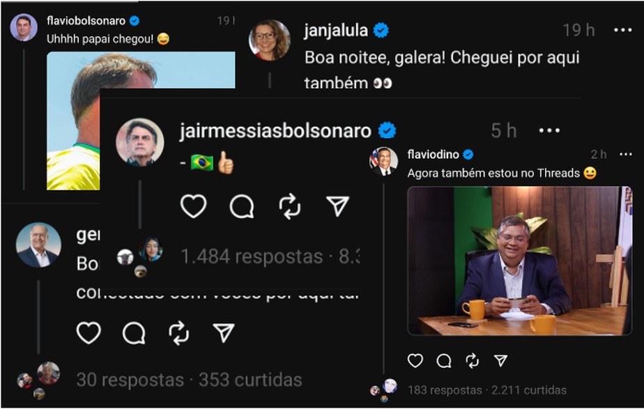 Com Bolsonaro e sem Lula, políticos têm início tímido no Threads; veja quem já aderiu à nova ...