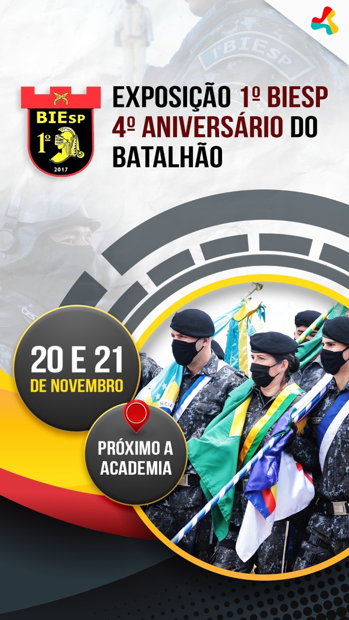 Exposição alusiva ao 4º aniversário do 1º BIEsp é realizada em shopping ...