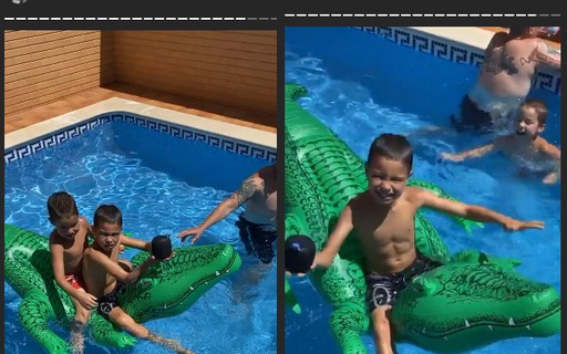 Pedro Scooby curte dia de piscina com os filhos - Vogue | celebridade Pedro Scooby curte dia de piscina com os filhos - Vogue | celebridade