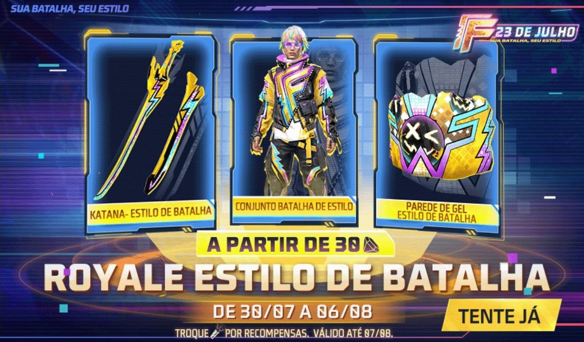 Free Fire: Menu Royale traz itens Batalha de Estilo | free fire | ge