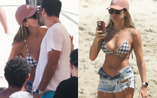 Apresentadora Bárbara Coelho curte praia e troca beijos com o marido - Quem | QUEM News