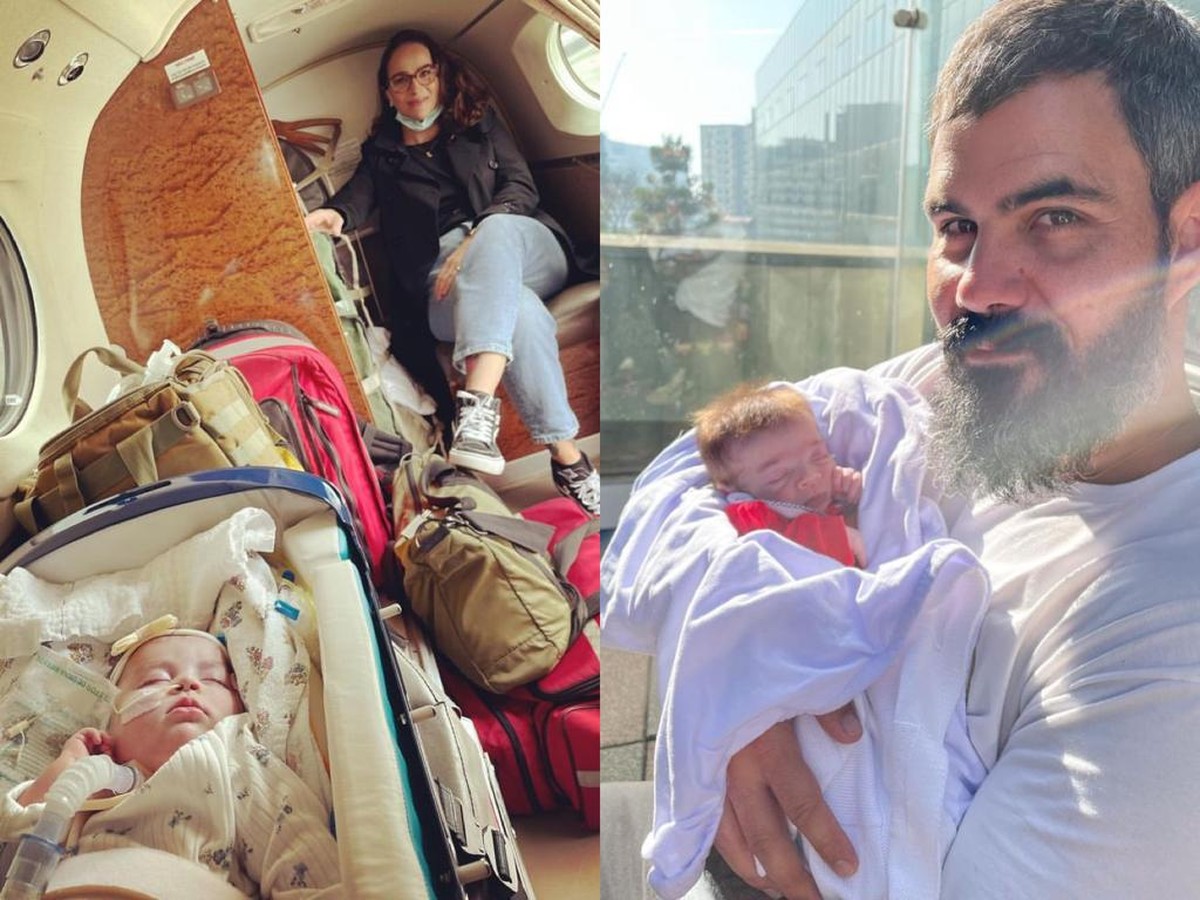 Filha de Juliano Cazarré é transferida em UTI aérea para o Rio após seis meses internada em SP ...