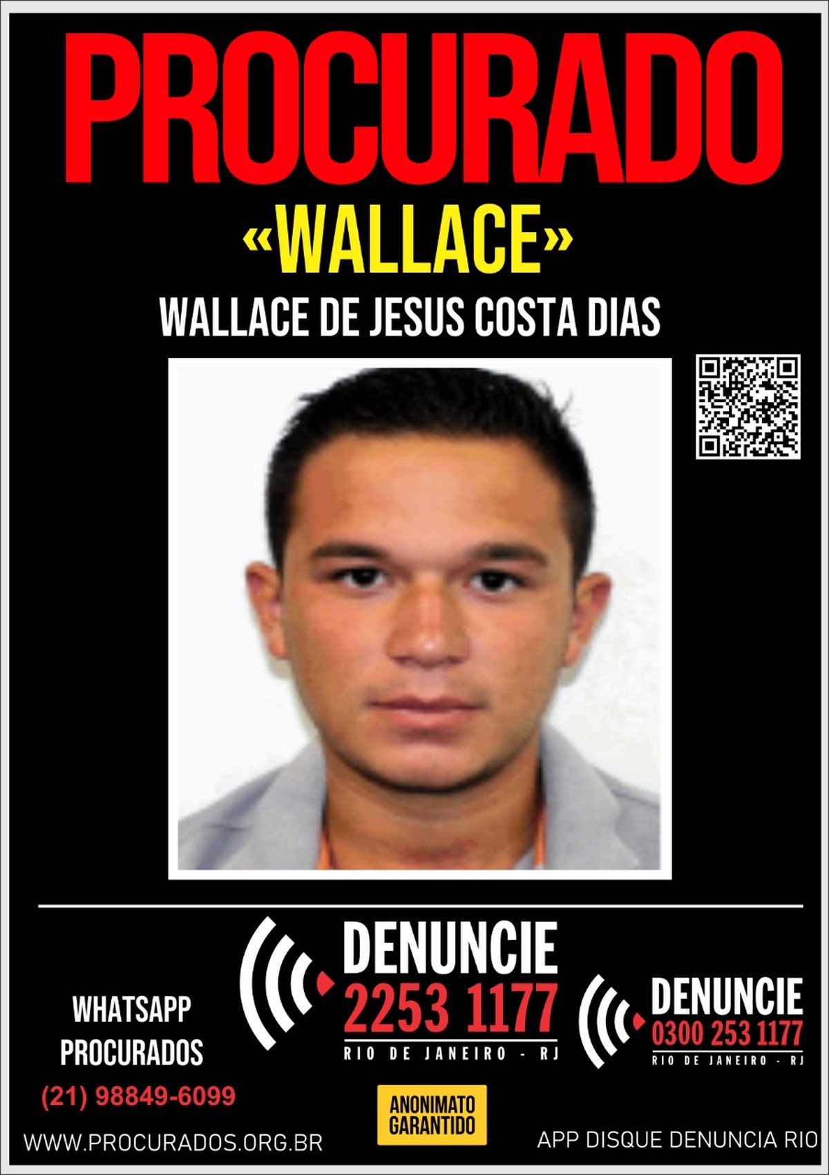 Portal dos Procurados divulga cartaz de foragido que atirou contra casa ...