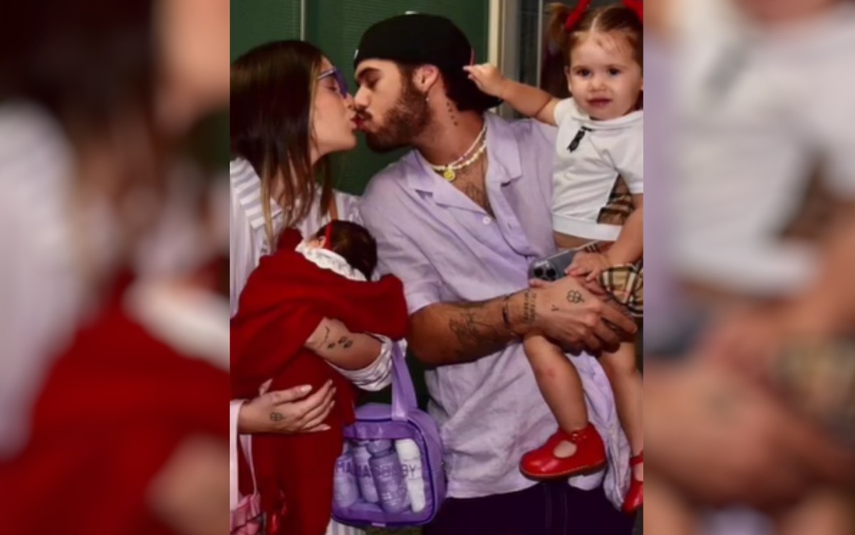 Virginia e Zé Felipe deixam maternidade com Maria Flor após receberem ...