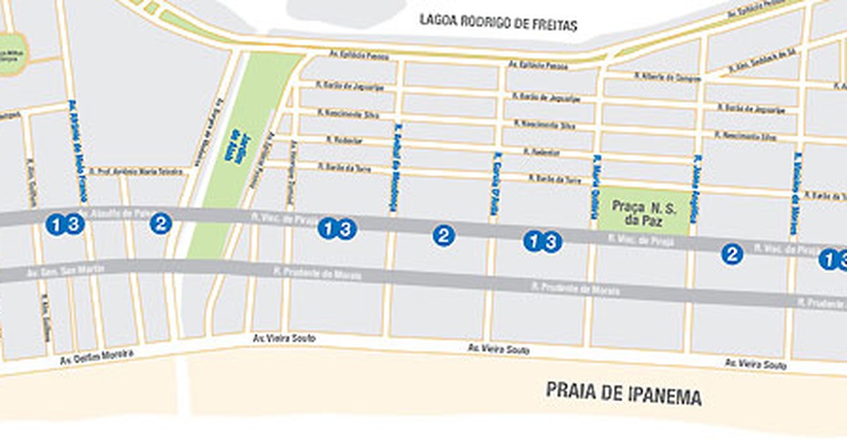 G1 - Veja mapa de pontos em Ipanema e Leblon com novo corredor de ...