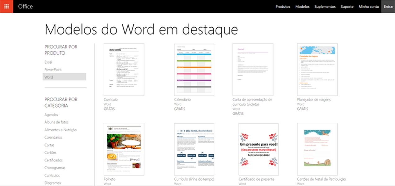 Word Templates | Download | TechTudo