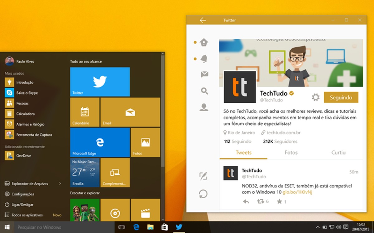 Twitter lança novo app universal para Windows 10 que fixa no Menu ...