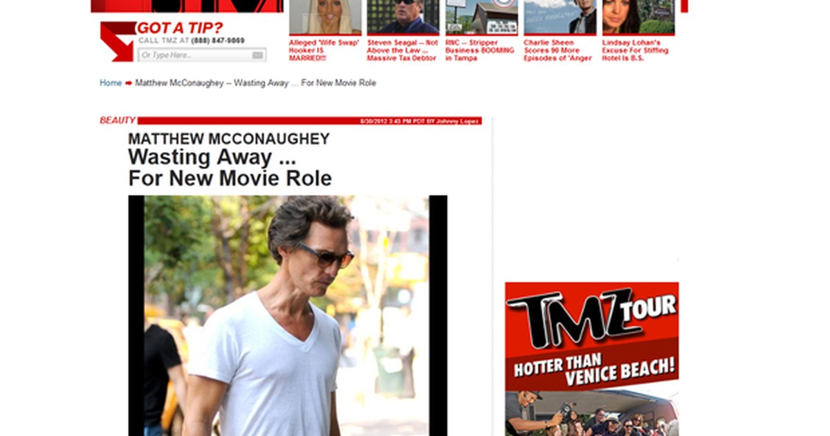 G1 - Site mostra Matthew McConaughey magro para fazer filme sobre HIV ...