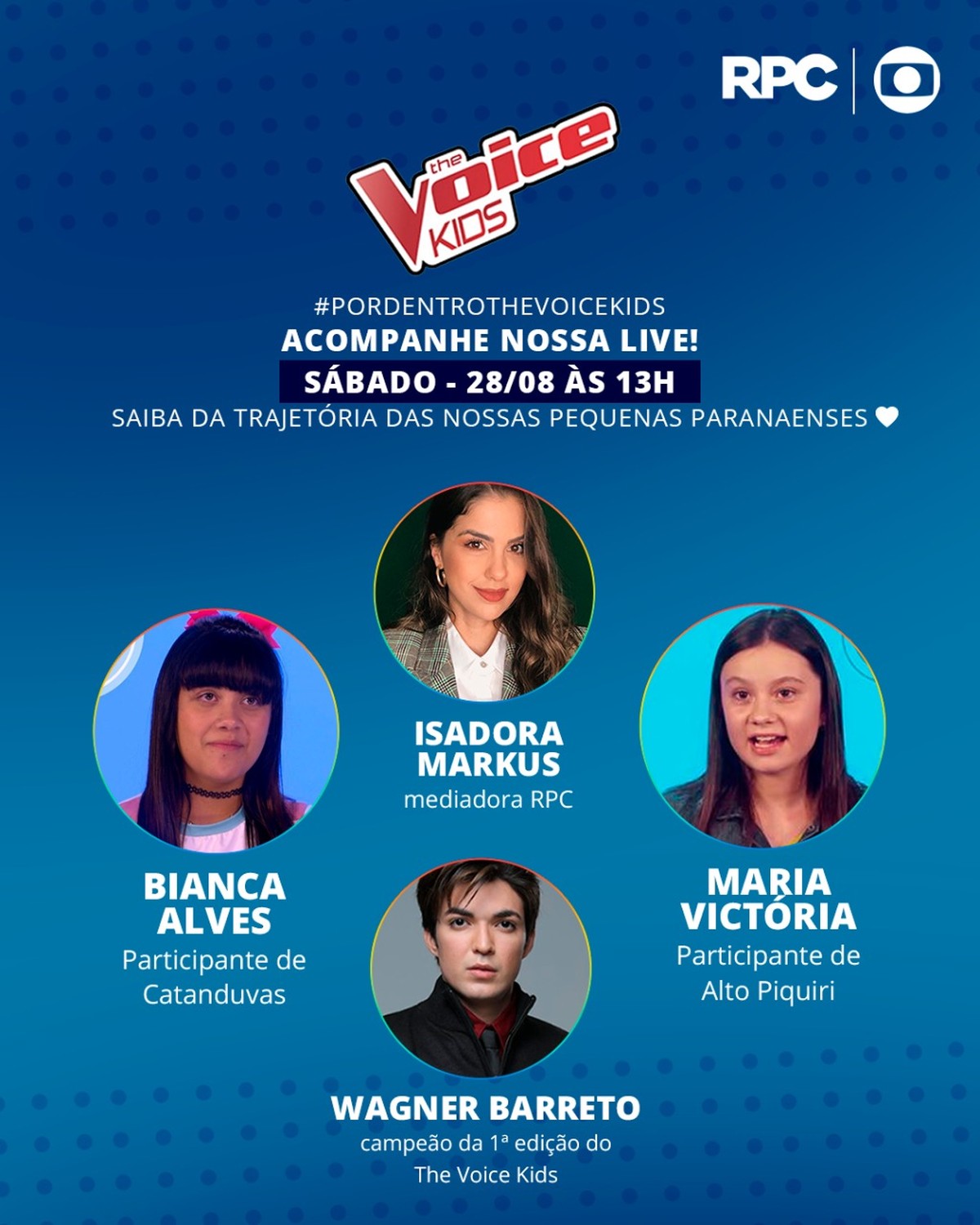 Bate-Papo do 'The Voice Kids' no Instagram da RPC tem Wagner Barreto ...