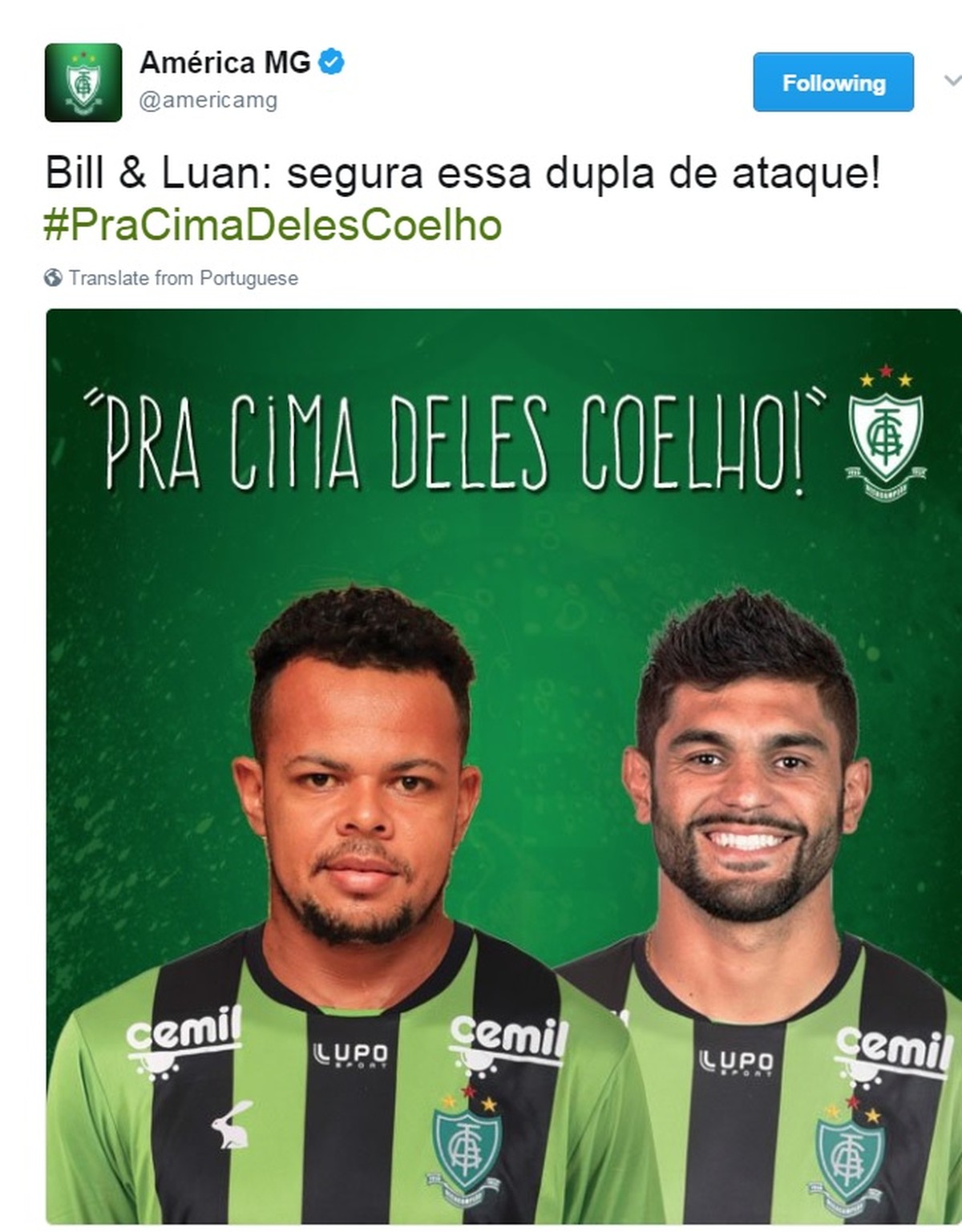 América-MG confirma a contratação dos atacantes Luan e Bill | américa ...
