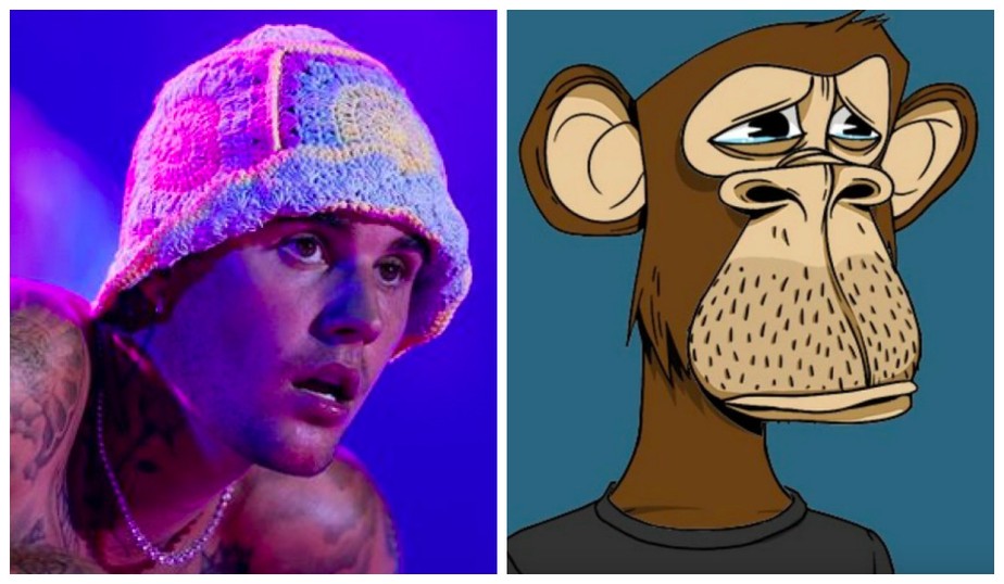 NFT de macaco que Bieber comprou por 7 milhões de reais vale só 363 mil após 10 meses ...