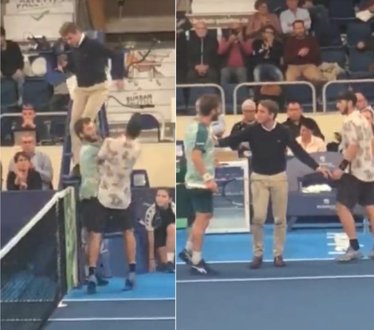 Ringue ou quadra? Tenista brigam após aperto de mão, e árbitro separa ...