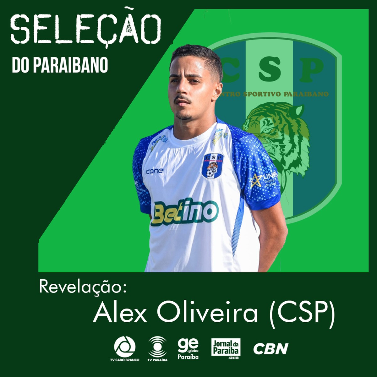 Destaque do CSP e agora no Campinense, Alex Oliveira vibra pelos prêmios no Paraibano | csp | ge