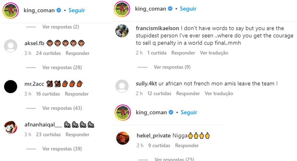 Coman é Alvo De Insultos Racistas Nas Redes Sociais Copa Do Mundo Ge