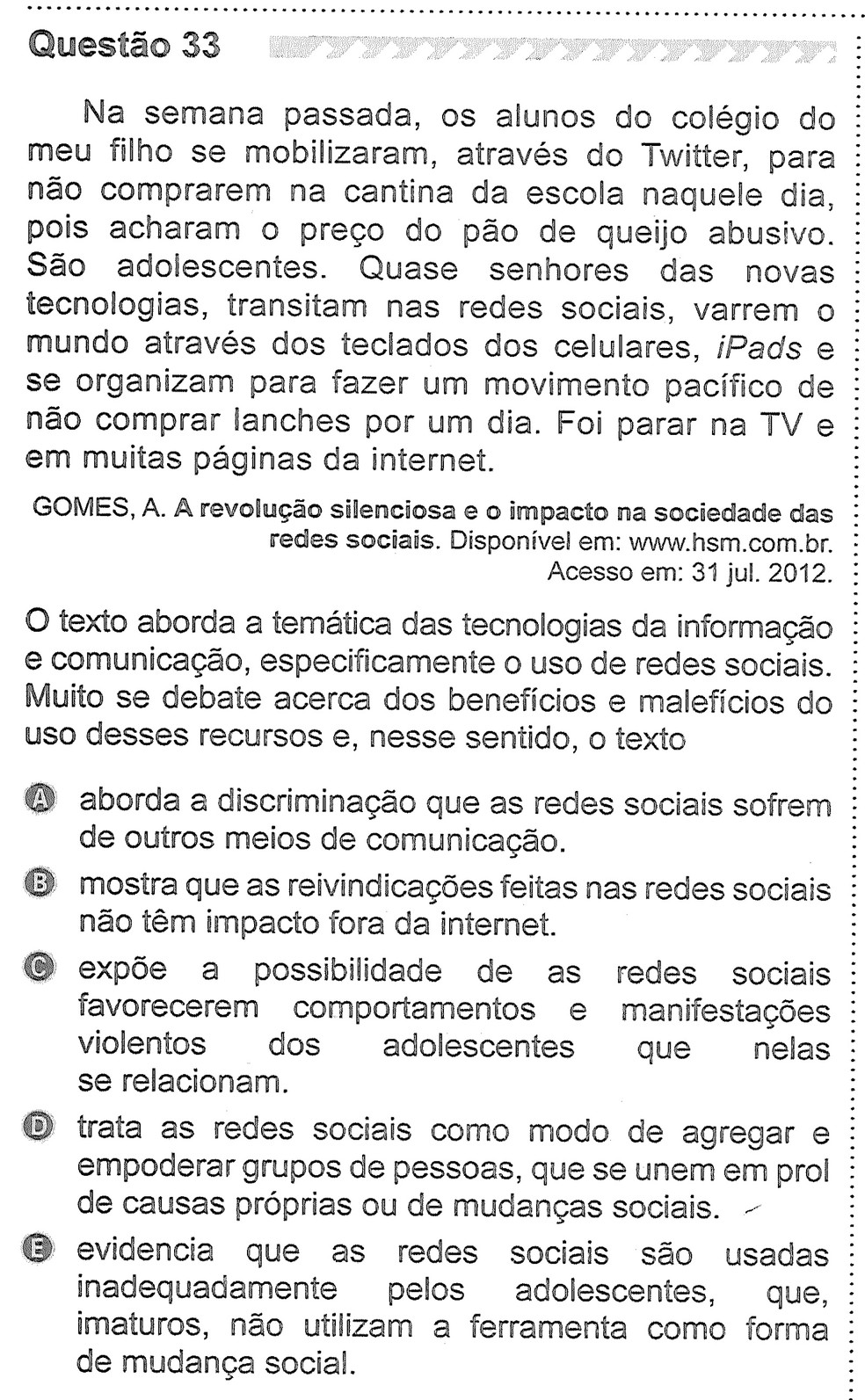 Enem 2019: veja as questões da prova do primeiro dia e baixe o PDF com os cadernos de prova ...