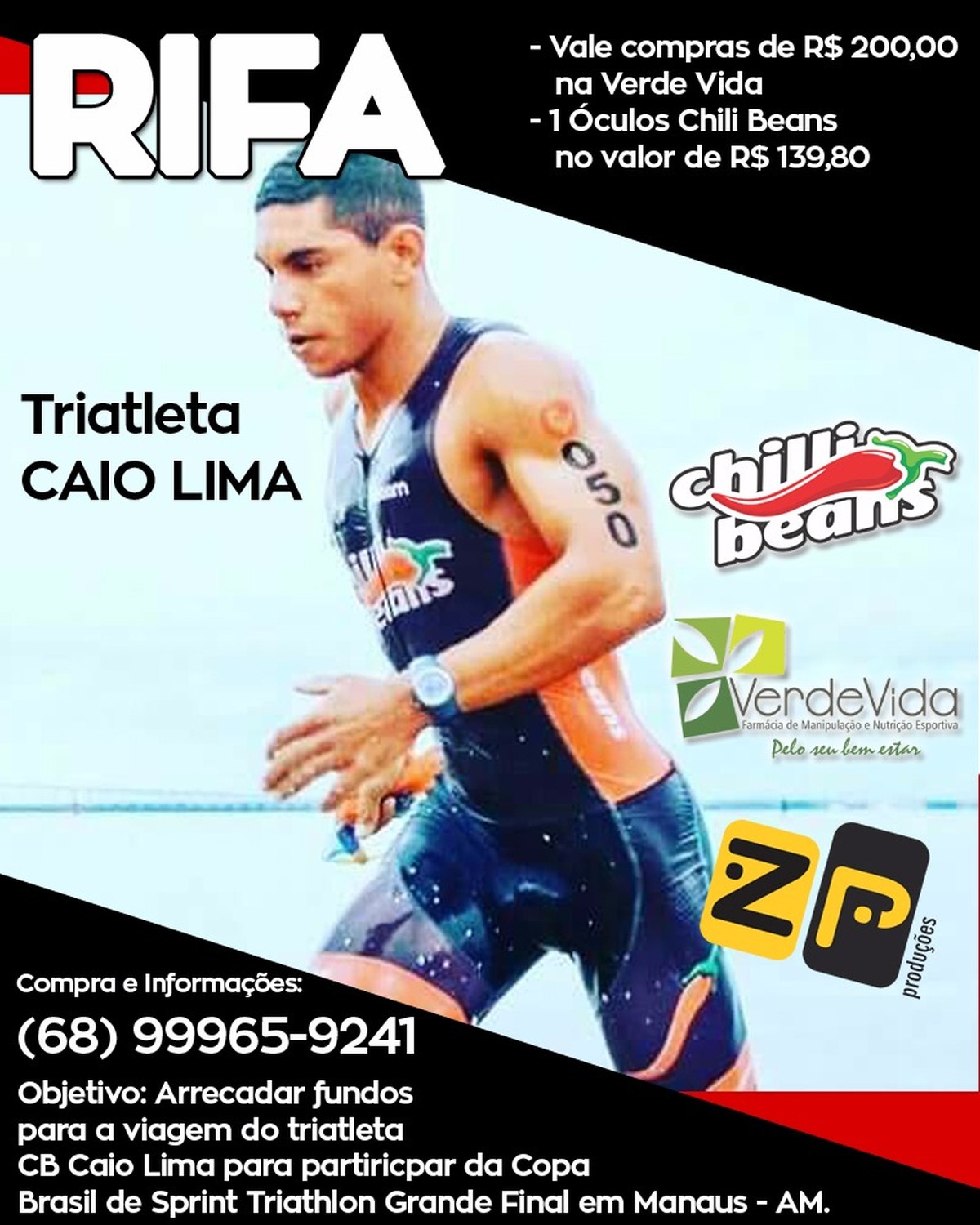 Em busca de recursos para disputar Brasileiro de Triatlhon, Caio Cesar ...