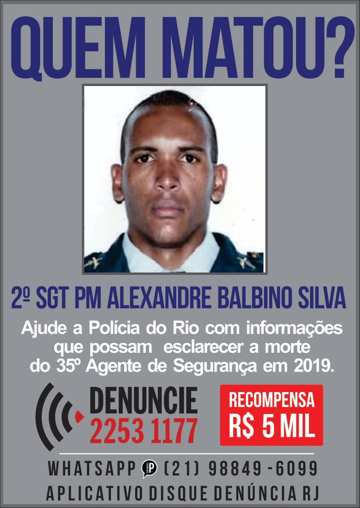 Disque Denúncia Divulga Cartaz Para Identificar Suspeitos De Morte De