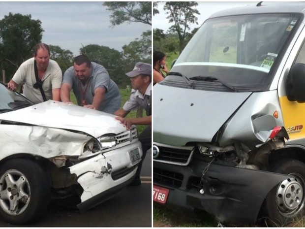 G1 - Acidente entre van e carro deixa um ferido em São Carlos, SP ...