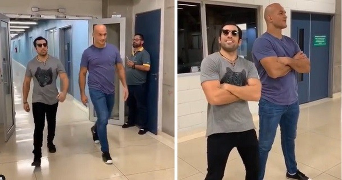 Kaysar Dadour ataca de modelo ao lado de Junior Cigano e diverte ...