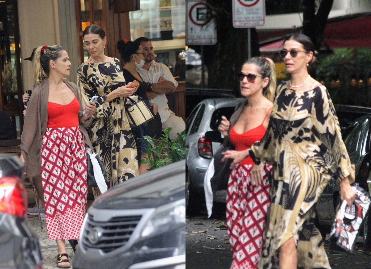 Ingrid Guimarães e Mônica Martelli aproveitam tarde juntas no Leblon