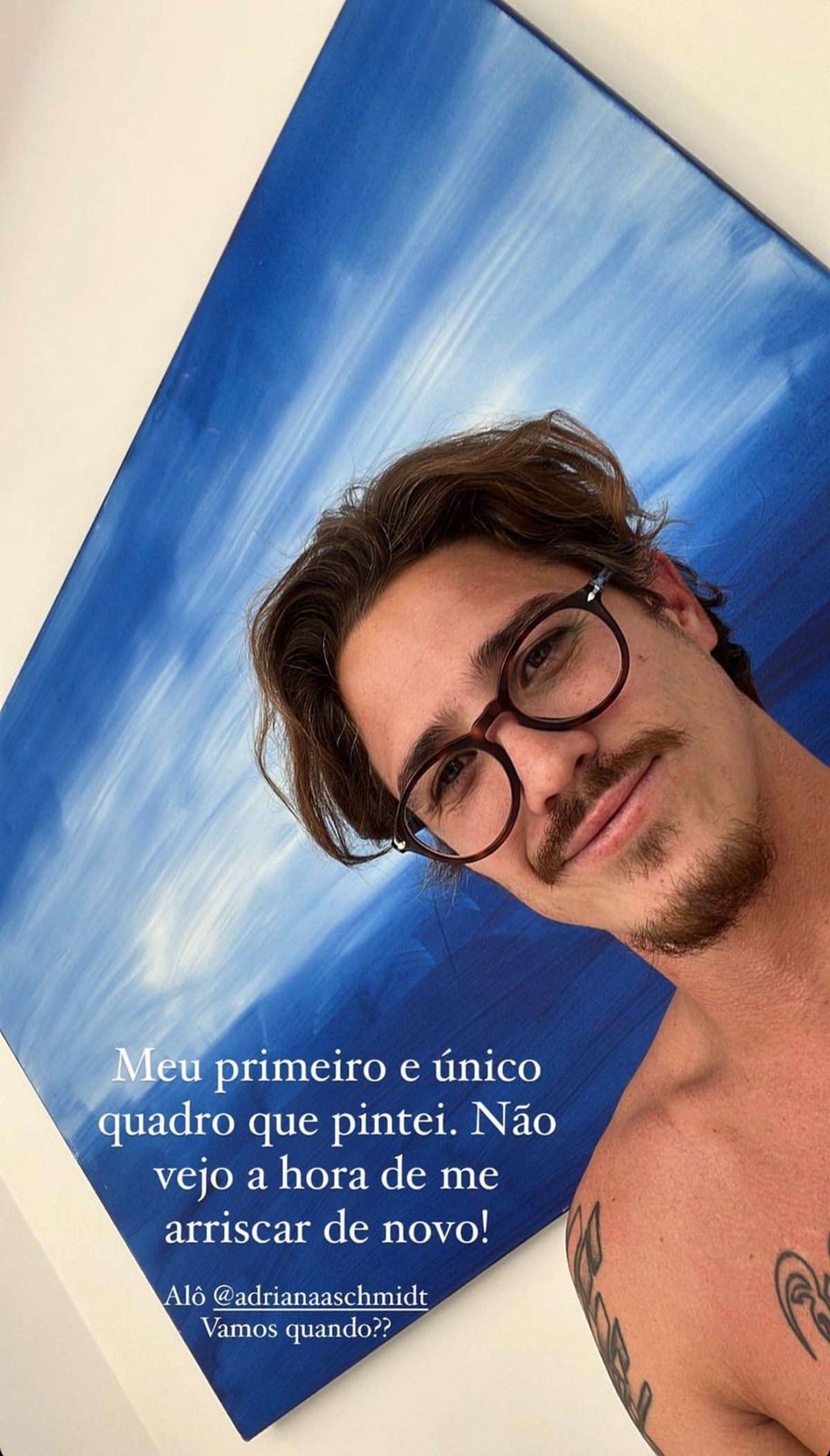 Orgulhoso, Romulo Arantes Neto compartilha sua primeira e única pintura ...