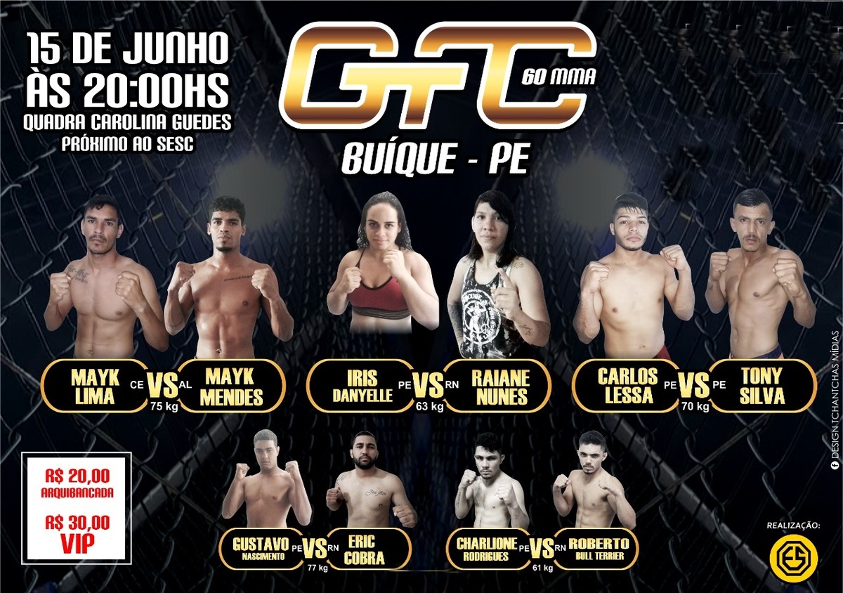 GFC 60 será realizado em Buíque; confira o card do evento | caruaru região | ge